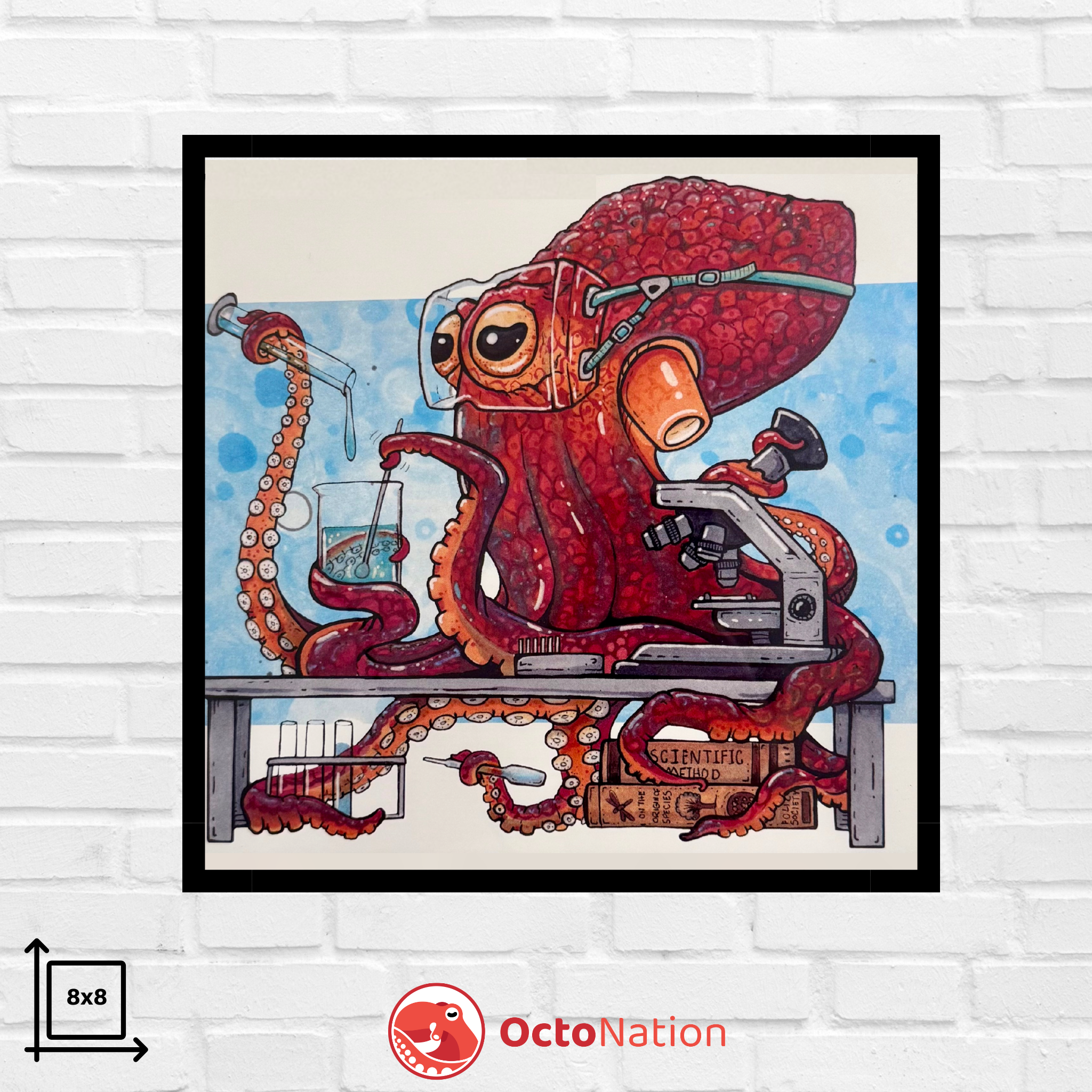STEM Series: Ruby Octopus Print (8x8) – Science (Octopus rubescens ...