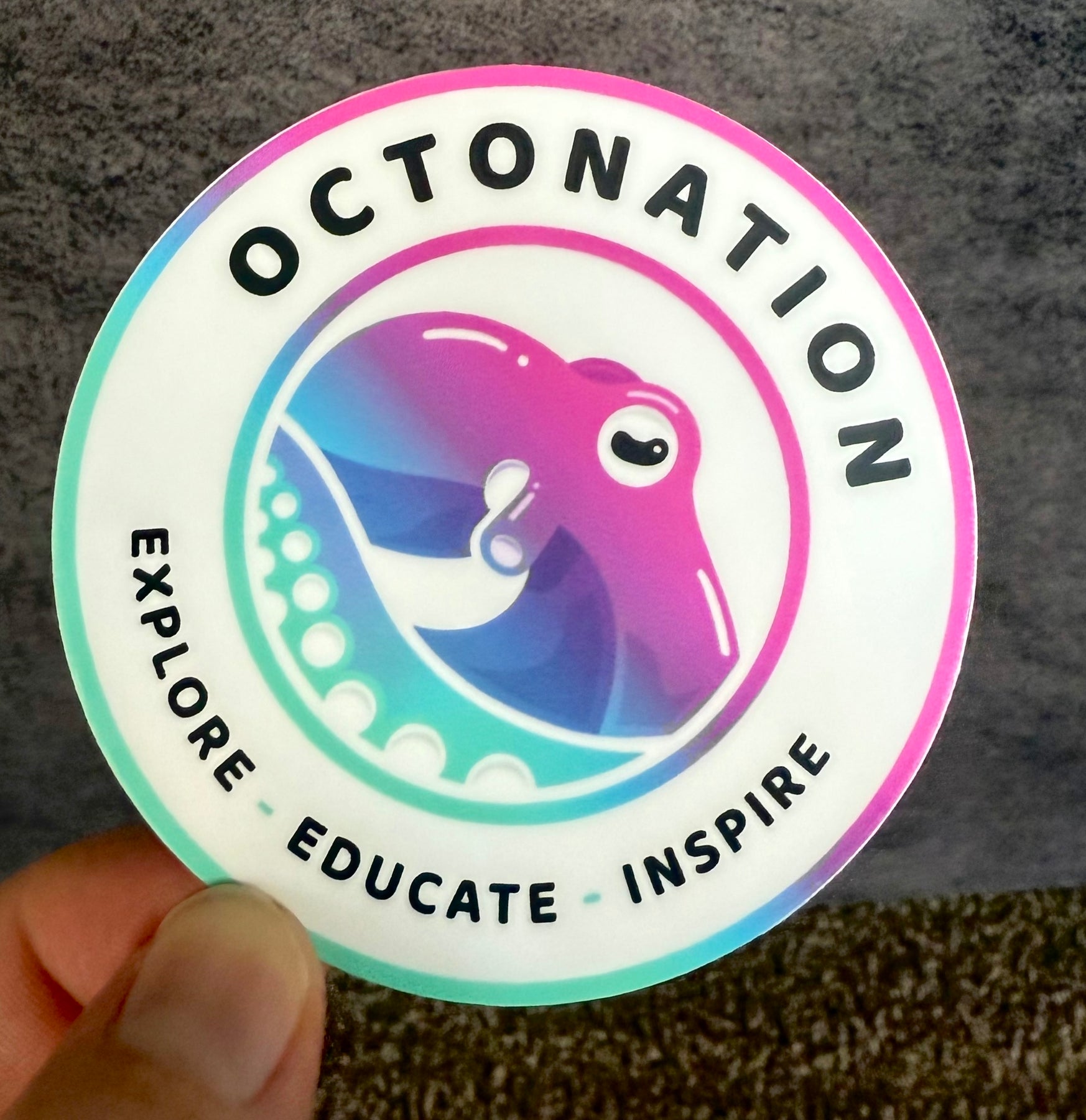 OctoNation Logo Sticker (Miami Bubblegum Gradient) – OctoNation ...