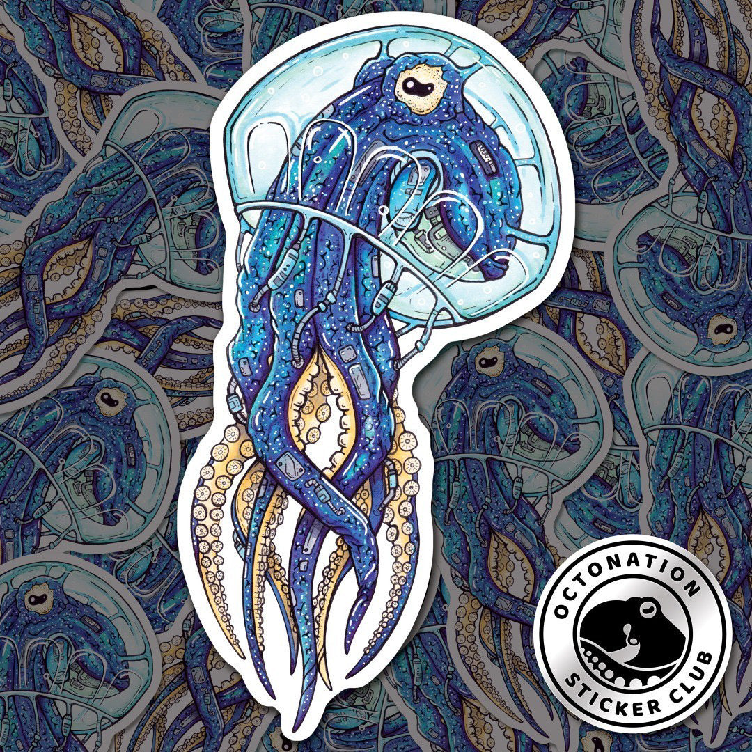 Space Jelly Octopus | OctoNation, Octopus Sticker Club – OctoNation ...