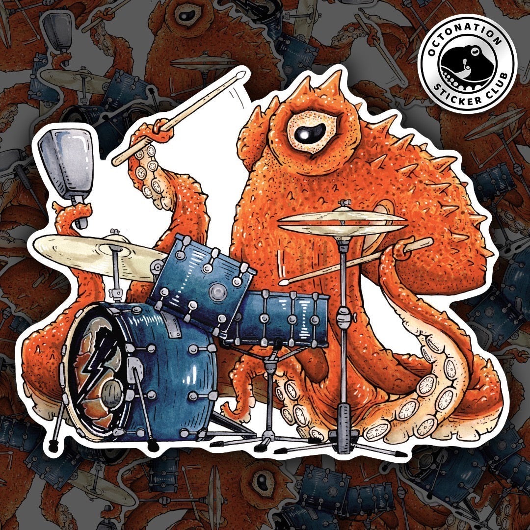 Drummer for the ClawBreakers, Giant Pacific Octopus | OctoNation Stick ...