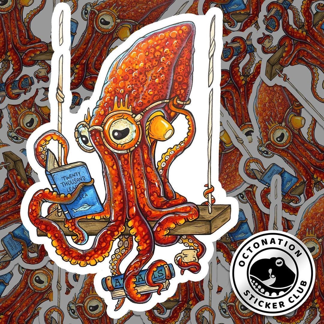 Reading Roxie, A Ruby Octopus | OctoNation, Octopus Sticker Club ...