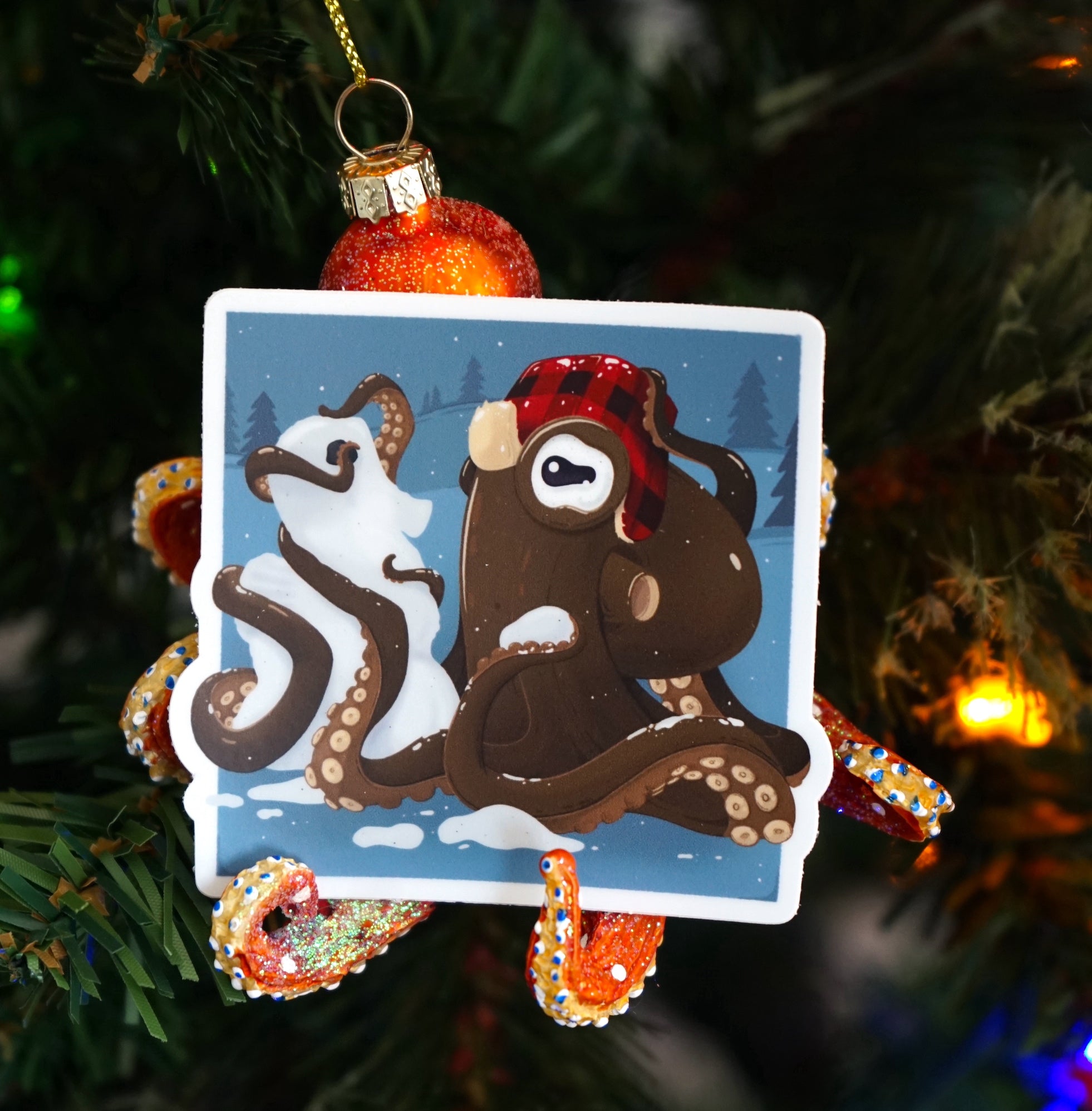 Mr. Snow Builds a Snow-Horse Winter Octopus Sticker – OctoNation ...