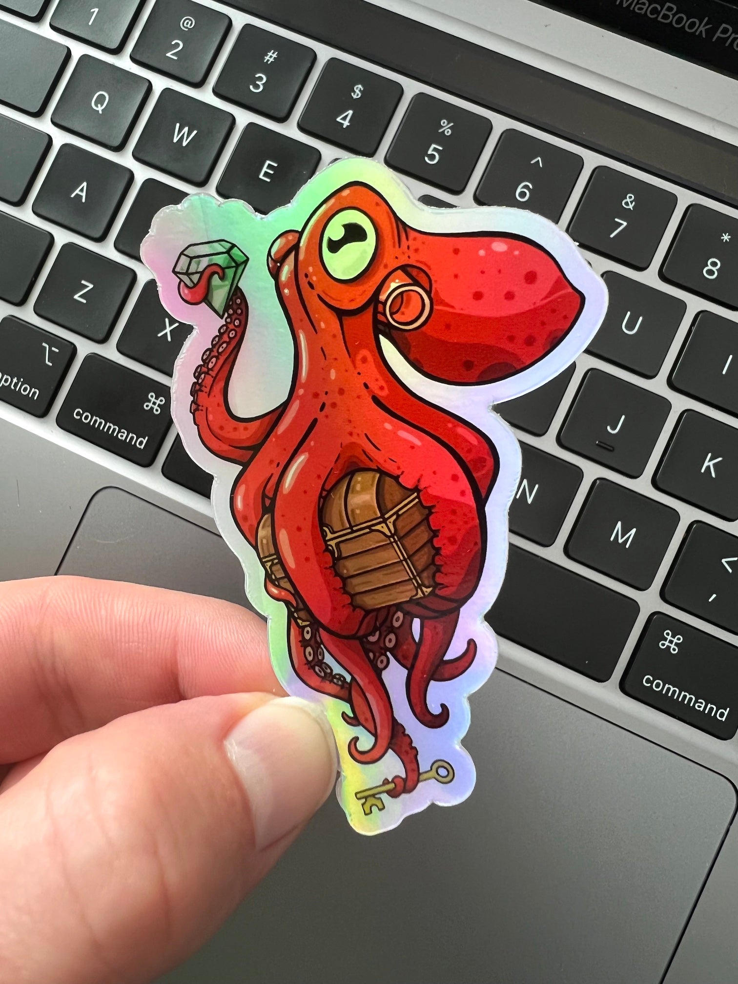 The Treasure Hunter - Holographic Octopus Sticker – OctoNation ...